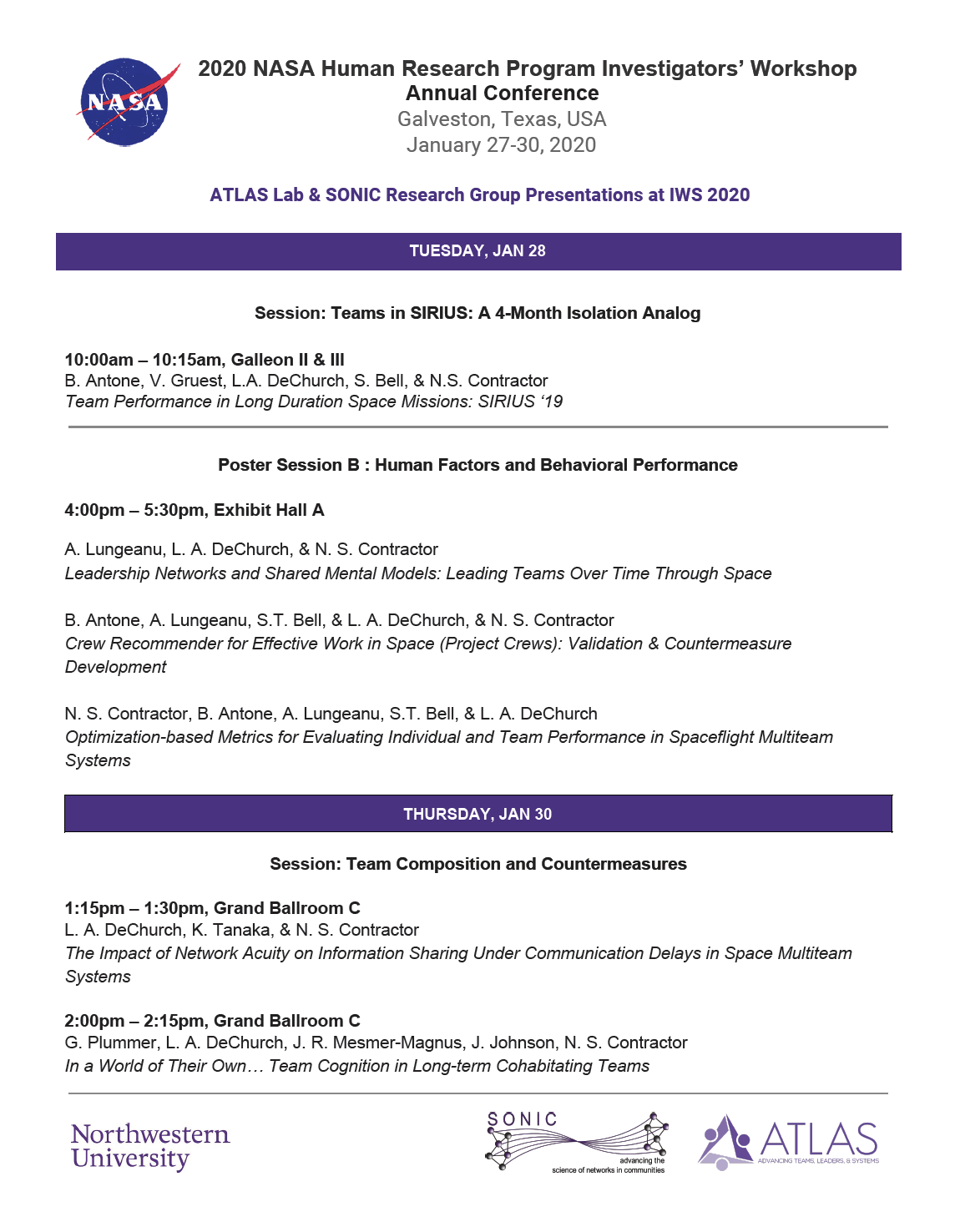 Upcoming NASA HRP IWS 2020 presentations – The Science of Networks in ...